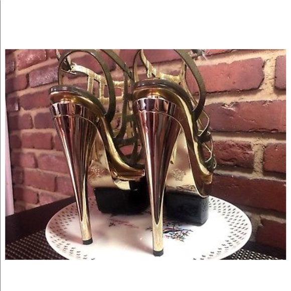Versace | Shoes | Versace Gold Triple Platform Sandal | Poshmark
